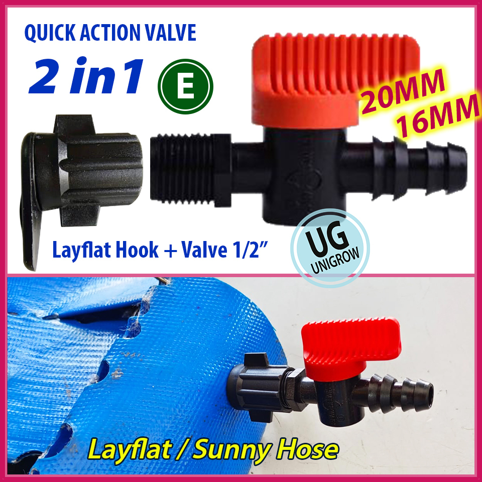 (16mm & 20mm) 1/2" 3/4" Threaded Stopcock Quick Action Valve For LDPE ...