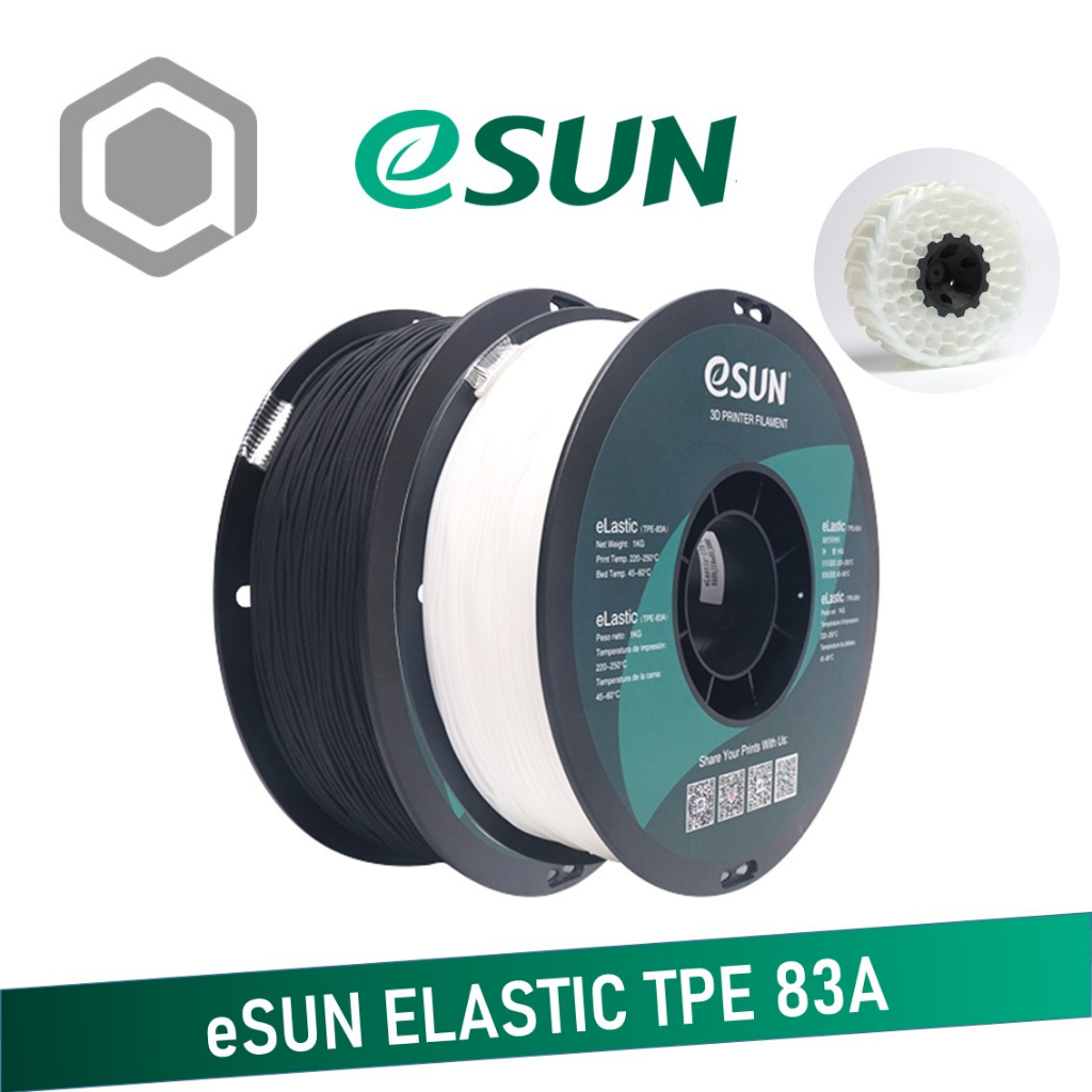 eSUN eLastic Flexible TPE 83A 3D Printer Filament - 1kg | 1.75mm ...