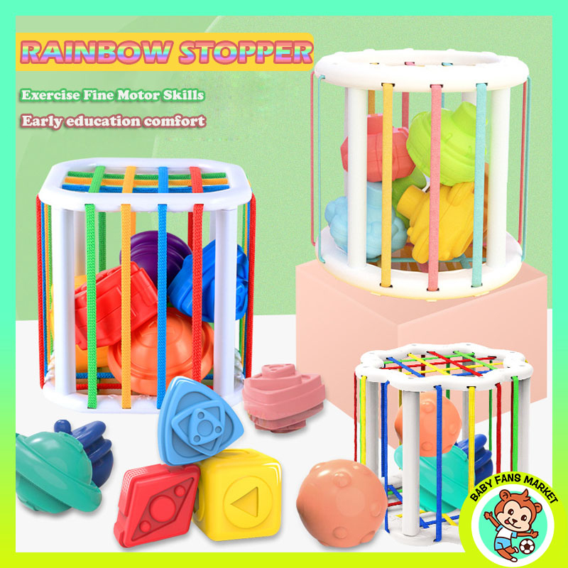 Baby Shape Sorting Toy Sensory Kids Cube Montessori Learning ...