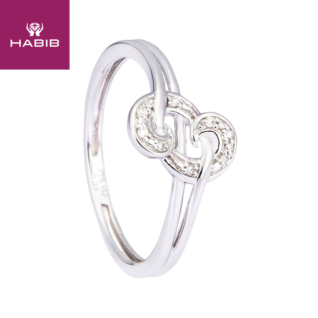 HABIB Round Diamond Ring in 375/9K White Gold 25681(WG) | Shopee Malaysia