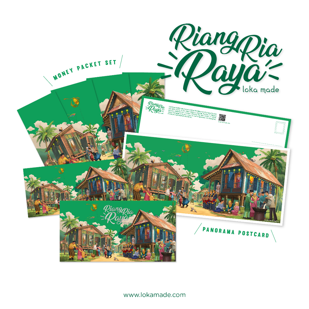 Loka Made Raya 2023 Riang Ria Raya Postcard and Sampul Duit Raya ...