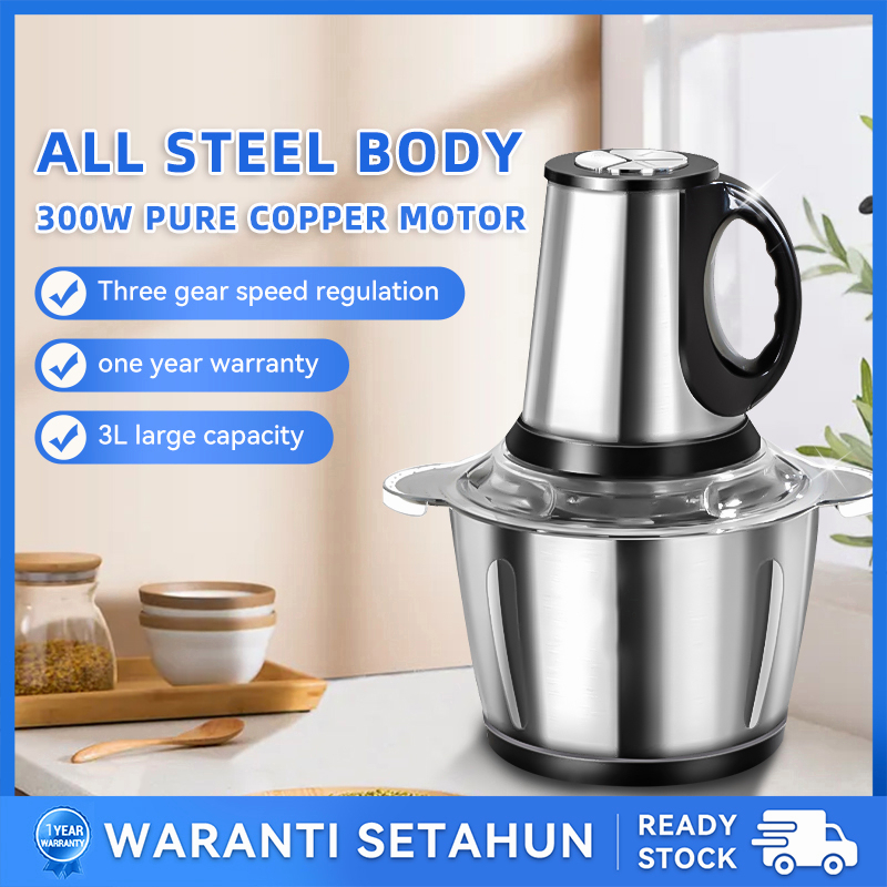 one year warranty meat grinder Stainless Steel 4 Blades 3 Speeds ...