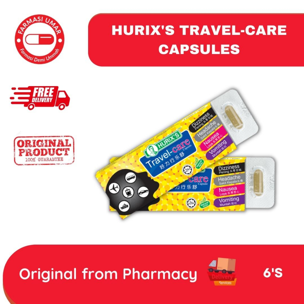 HURIX'S TRAVEL-CARE CAPSULES (DIZZINESS,VOMITING) | Shopee Malaysia
