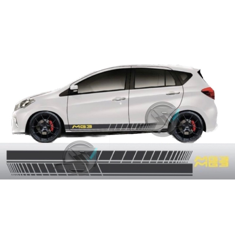 (Ready Stock ) S484# 2pc Myvi mg3 Car Side Body vinyl sticker | Shopee ...
