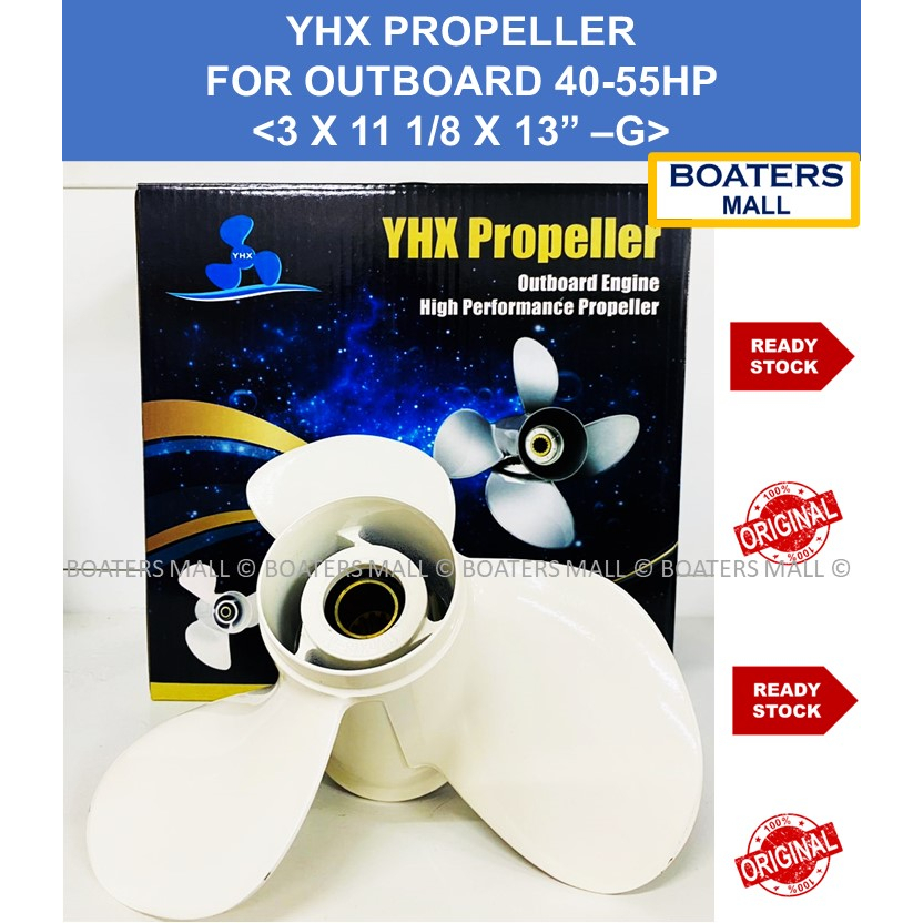 YHX Propeller For Yamaha 40hp - 55hp 13 Pitch 663-45945-02-EL ( 3 X 11 1/8 X 13"-G ) FOR ...