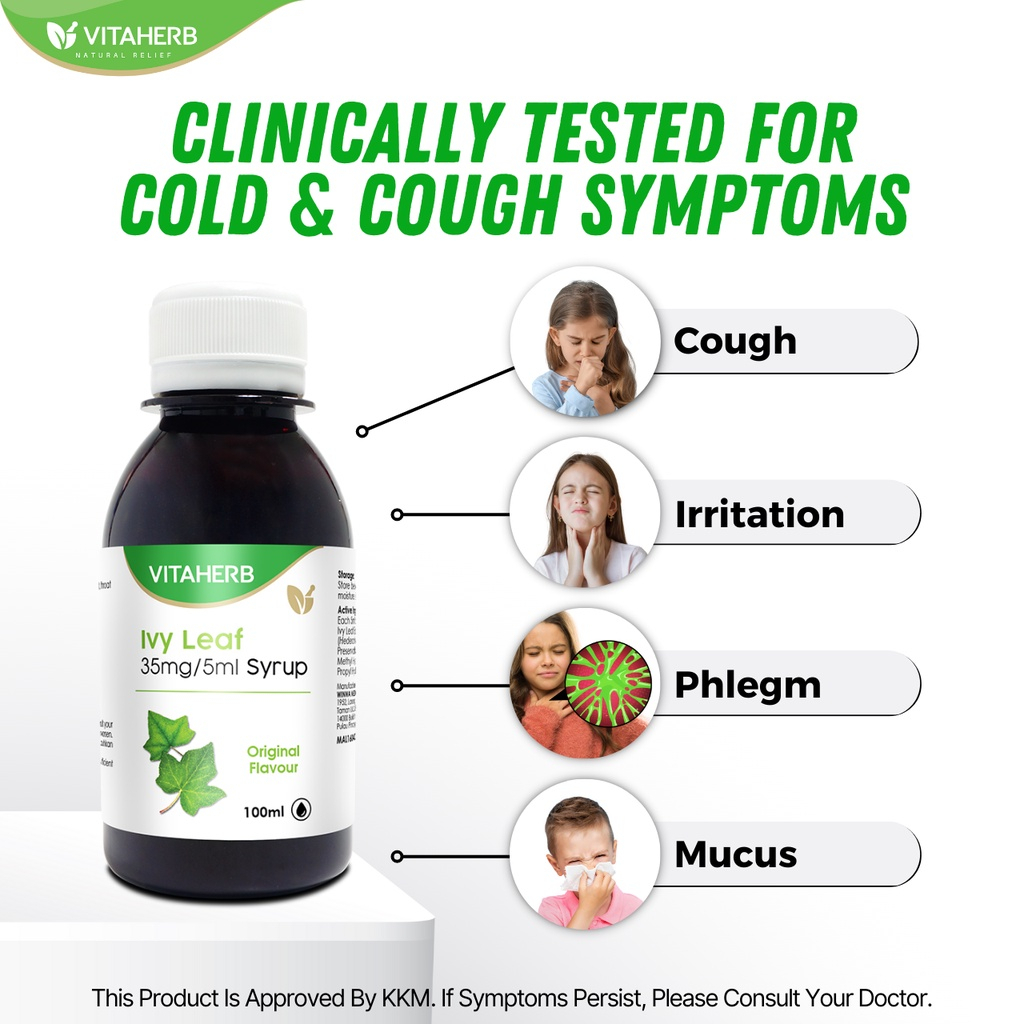 Vitaherb Ivy Leaf 35mg/5ml Cough Syrup 100ml | Shopee Malaysia