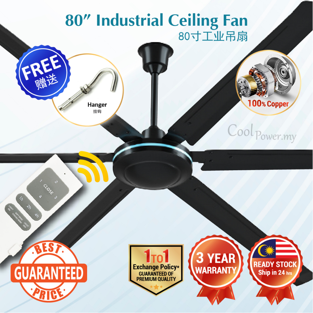 COOL POWER 80" Heavy Duty Industrial Ceiling Fan Kipas Siling Besar ...