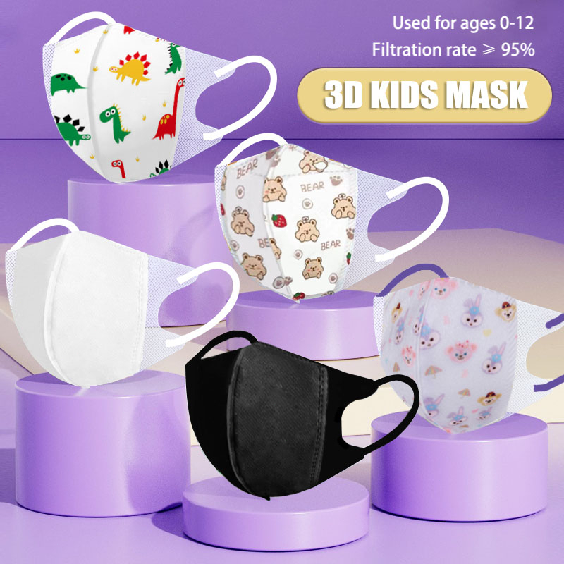 50pcs 3D / KF94 / KN95 Kids Cartoon Disposable Face Mask Baby Mask ...