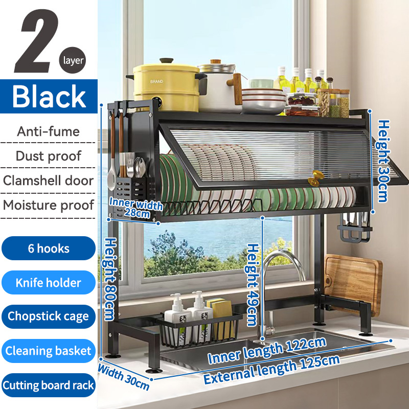 Kitchen Rack Dish Rack Rak Dapur Rak Pinggan With Cabinet Rak Sinki ...