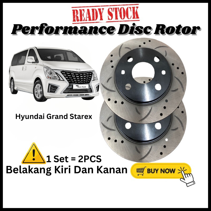 Hyundai Starex H1 D4CB G4KG icon Rear Performance Disc Rotor Slotted ...