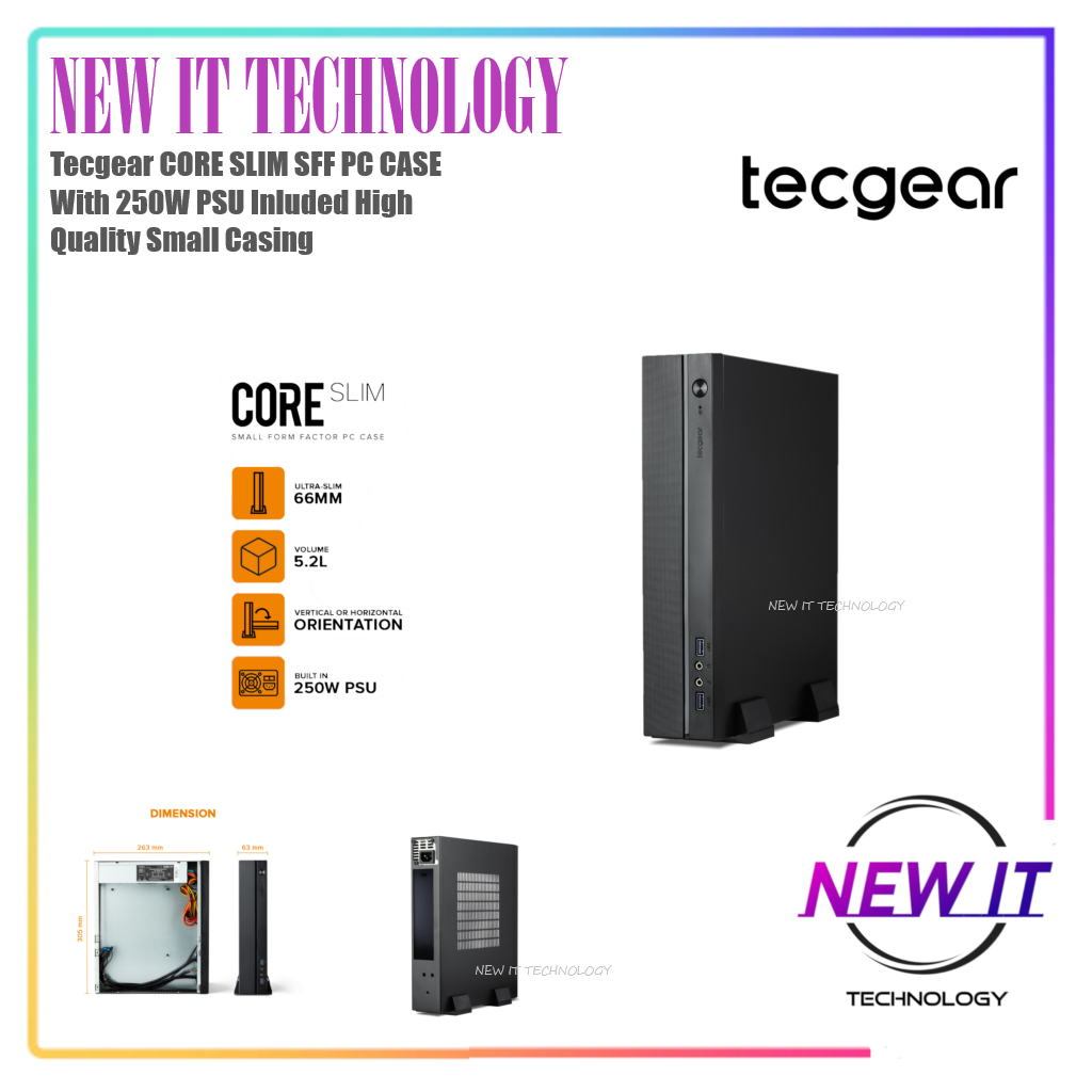 Tecware Core Mini & Core Slim SFF Matx PC CASE With 250W PSU Inluded ...