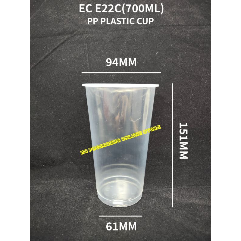 EC E22C (700ml) PP Plastic Cup ( 22oz ) 50pcs± Disposable plastic | Shopee Malaysia