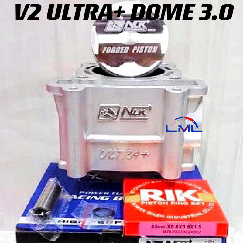 NLK Racing Ceramic Block V2 Y15 LC135 Ultra+ Long Sleeve Forged Dome Piston | Shopee Malaysia