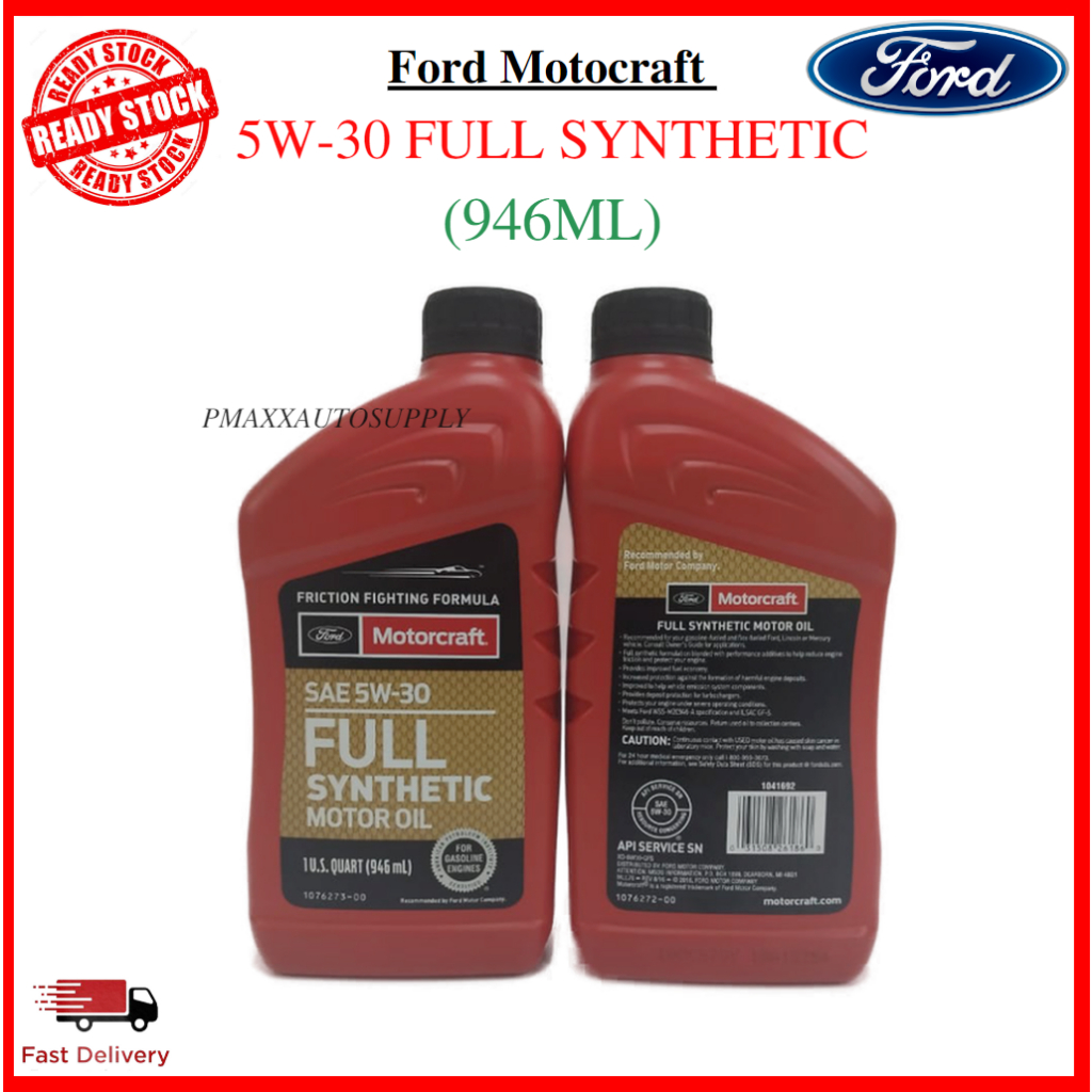 Genuine Ford Motorcraft Engine Oil Fully Synthetic SAE 5W30 5W-30 946ml 1 Quater | Shopee Malaysia