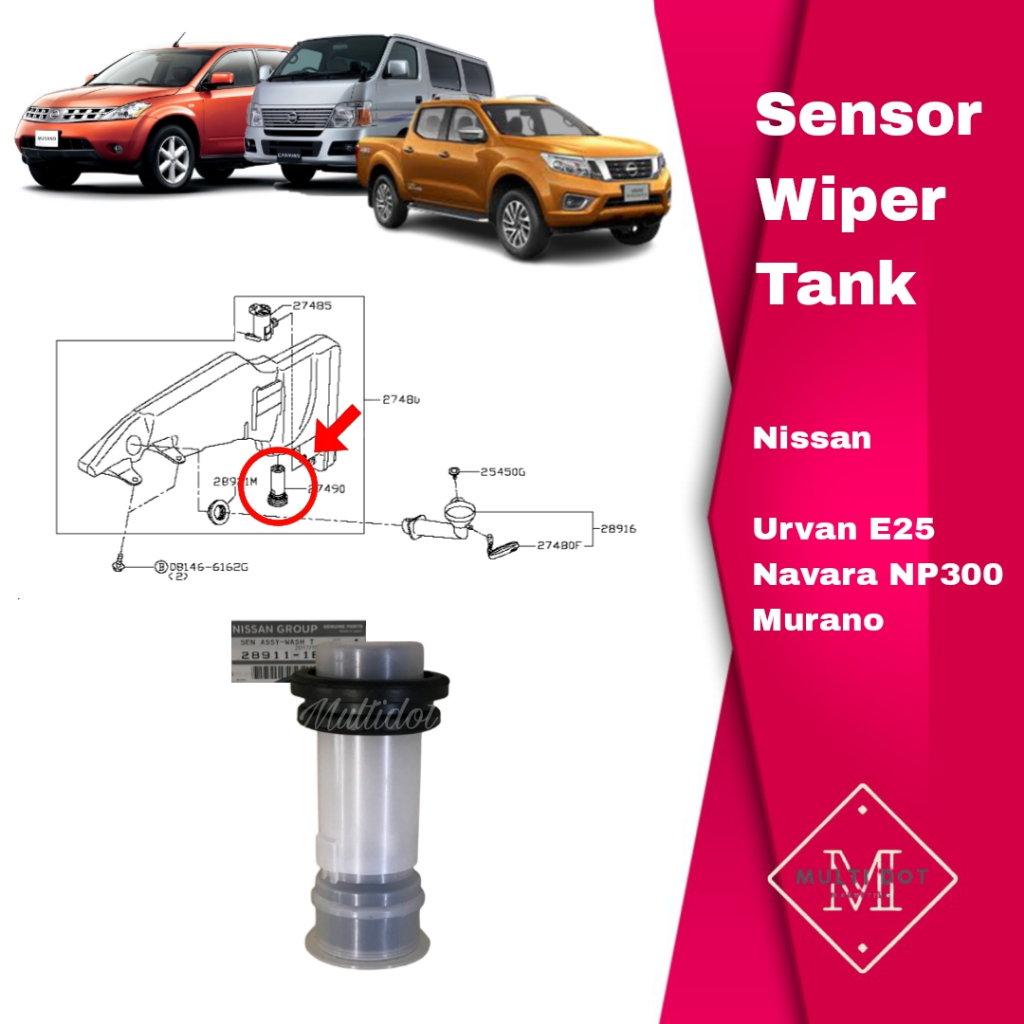 Nissan Wiper Tank Sensor (2 Pins) Urvan NP300 Navara Murano Skyline ...