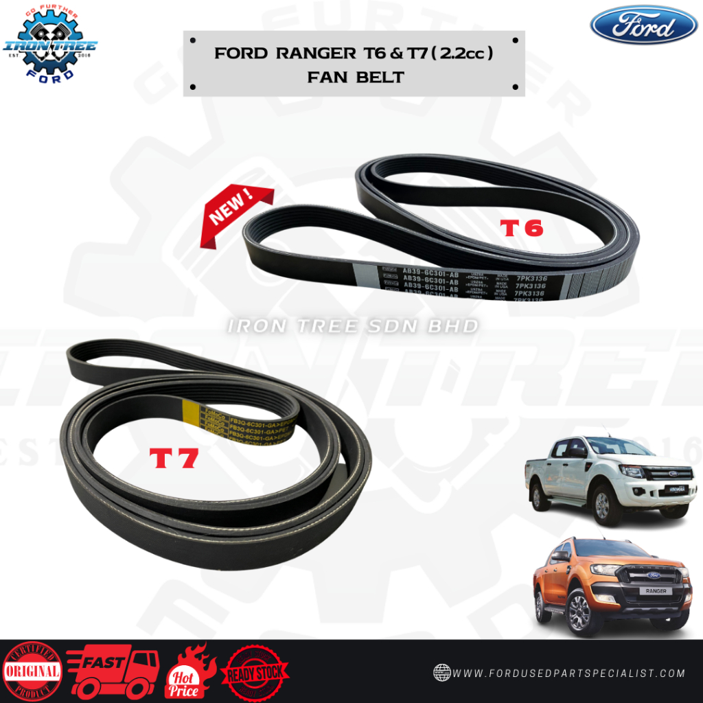 Fan Belt for Ford Ranger T6 & T7 (only 2.2cc use) (Brand New) | Shopee ...
