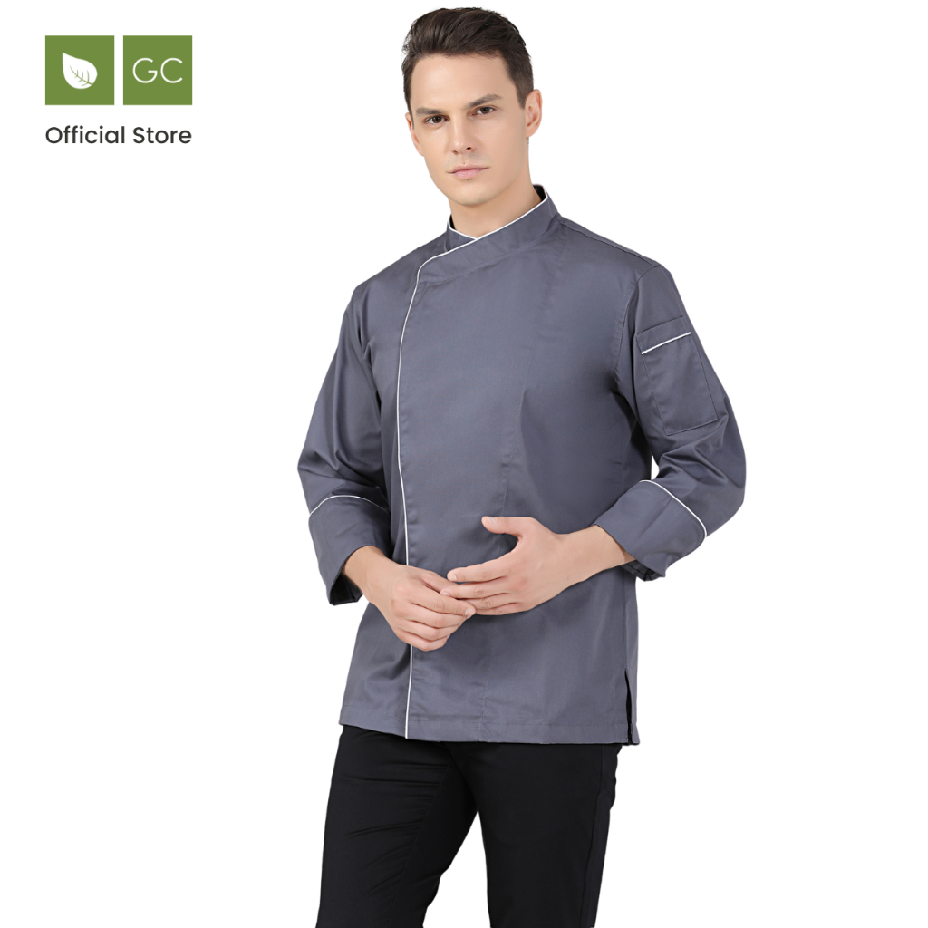 Sage Grey Chef Jacket, Long Sleeve | Shopee Malaysia