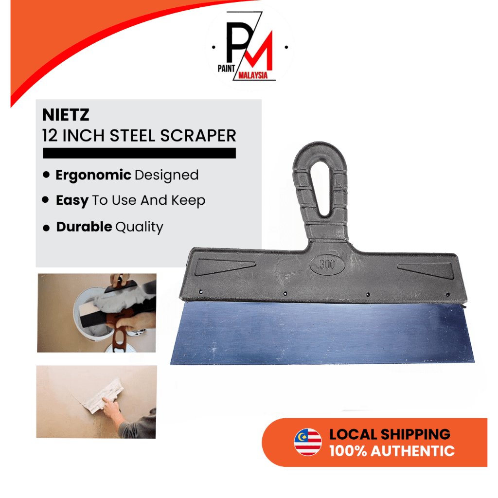 NIETZ 12 Inch Steel Scraper Remove Painting Skim Coat Scraper Cement ...