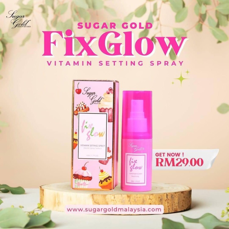 FIX GLOW SETTING SPRAY SUGAR GOLD | Shopee Malaysia