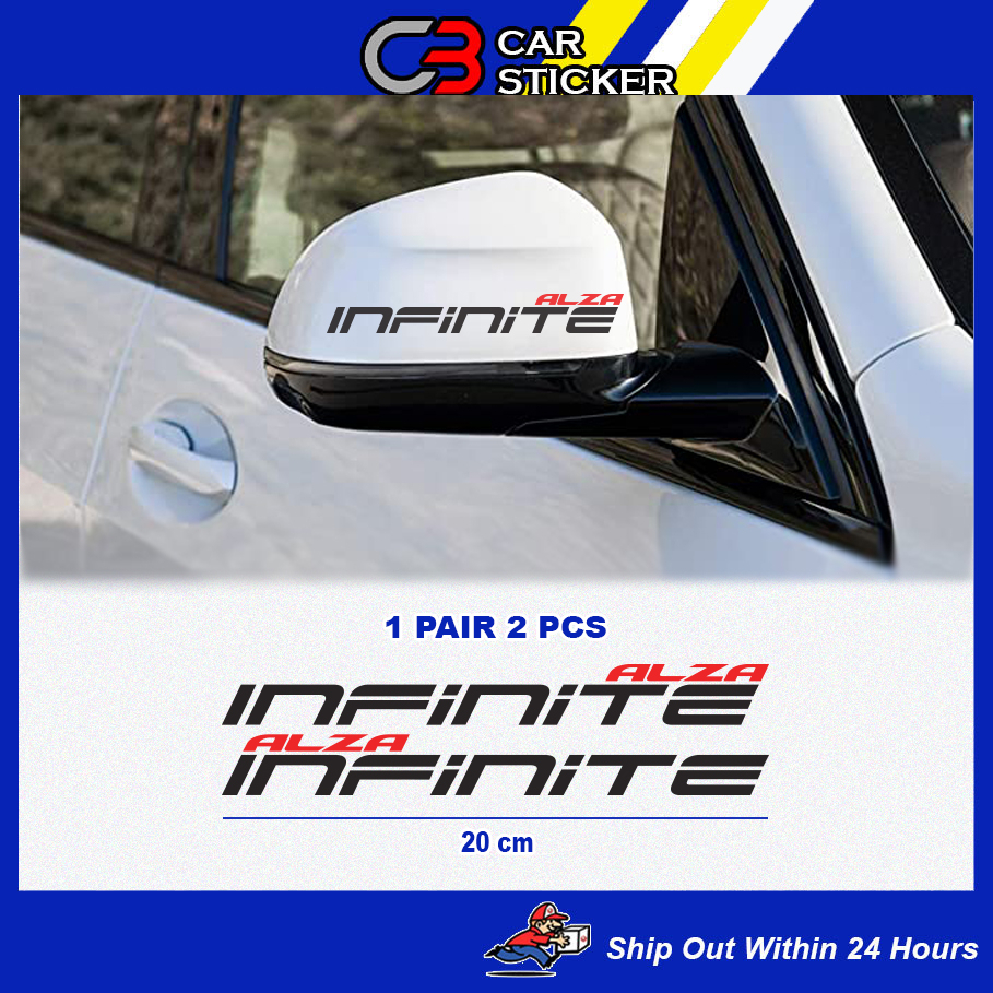 Infinite Alza Perodua Side Mirror car sticker / 1 pair 2 pcs / W406 ...
