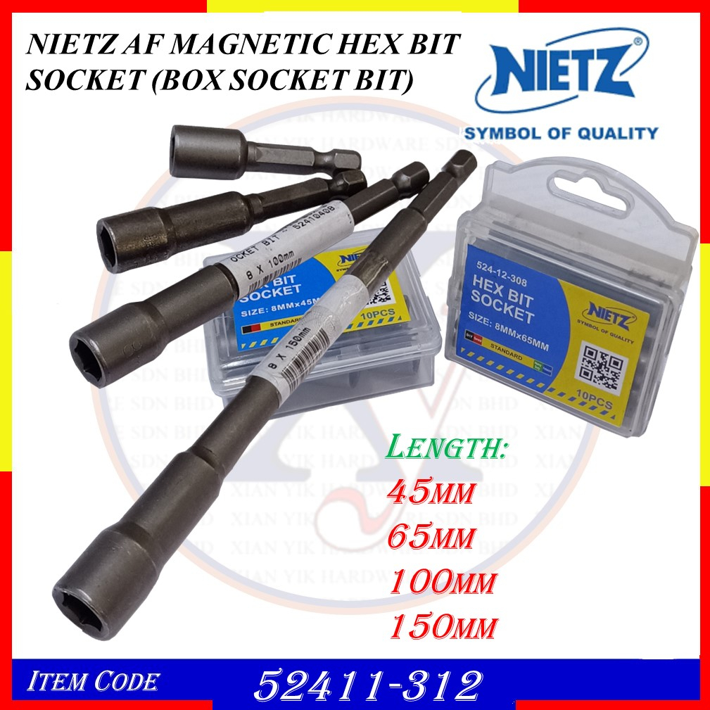 (1PC, 3PCS) NIETZ MAGNETIC HEX BIT SOCKET (BOX SOCKET BIT) 52410 ...