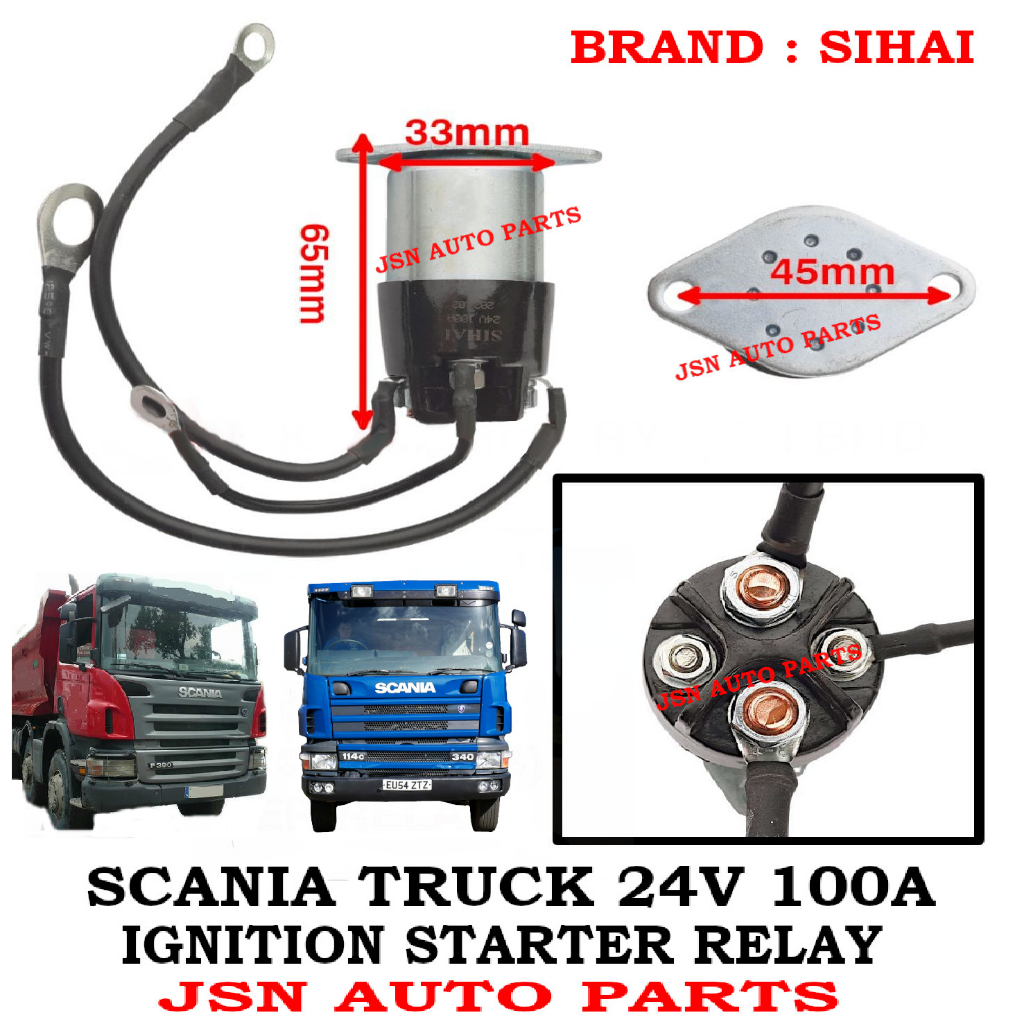 STARTER RELAY 24V 100A SCANIA TRUCK 114 124 113 LORRY TRUCK AKSESORI ...