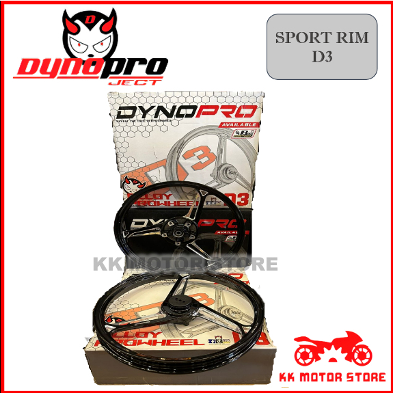 (100% ORIGINAL !!!) DYNO PRO D3 ENKEI SPORT RIM YAMAHA Y16ZR / Y15ZR BLACK HITAM SPORT RIM CNC 3 ...