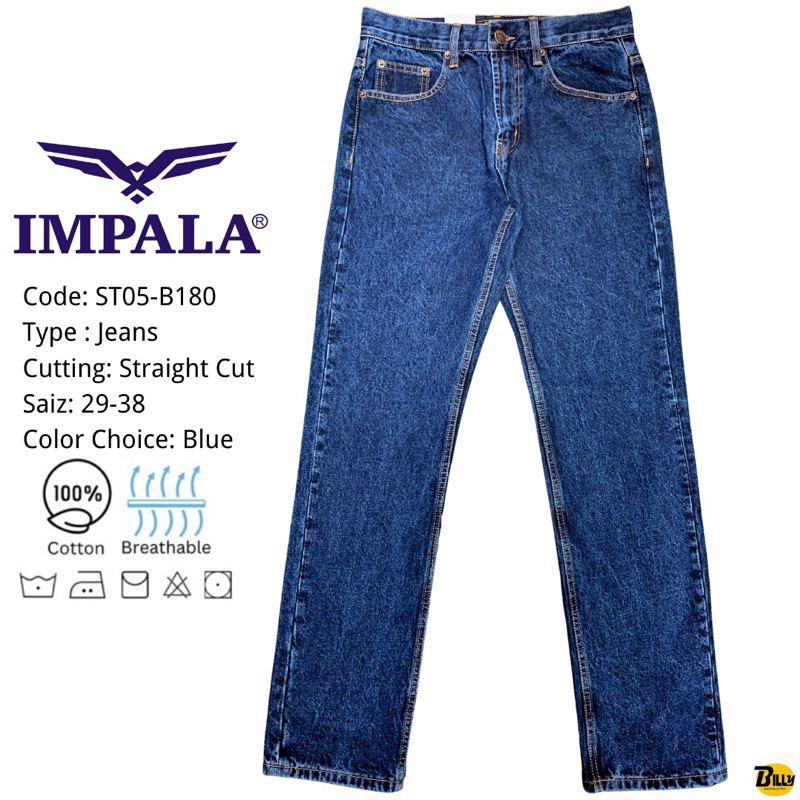 IMPALA Brand Men’s Straight Cut Jeans ( ST05-B180 ) | Shopee Malaysia