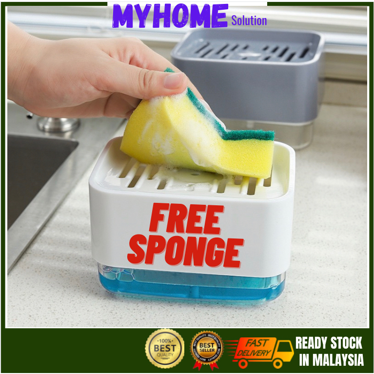 Dish Soap Dispenser Dish Wash Dispenser Sponge Tempat Letak Sabun Basuh ...