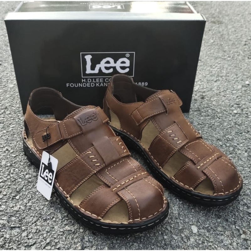 Lee Original Upper Leather Men Comfort Sandals / Sandals Lelaki Lee ...