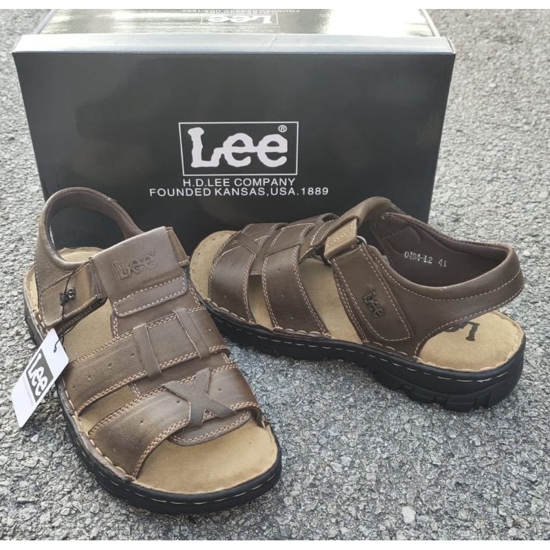 Lee Original Upper Leather Men Comfort Sandals / Sandals Lelaki Lee ...