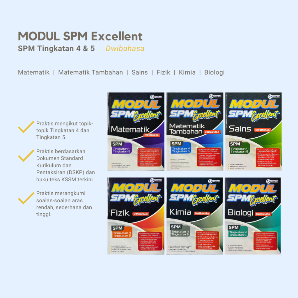 [IS] MODUL SPM Excellent Tingkatan 4 dan 5 DWIBAHASA (Nusamas) | Shopee ...