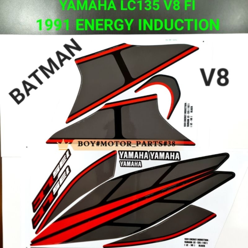 YAMAHA LC135 V8 FI 1991 ENERGY INDUCTION SPECIAL EDITION BODY STICKER ...