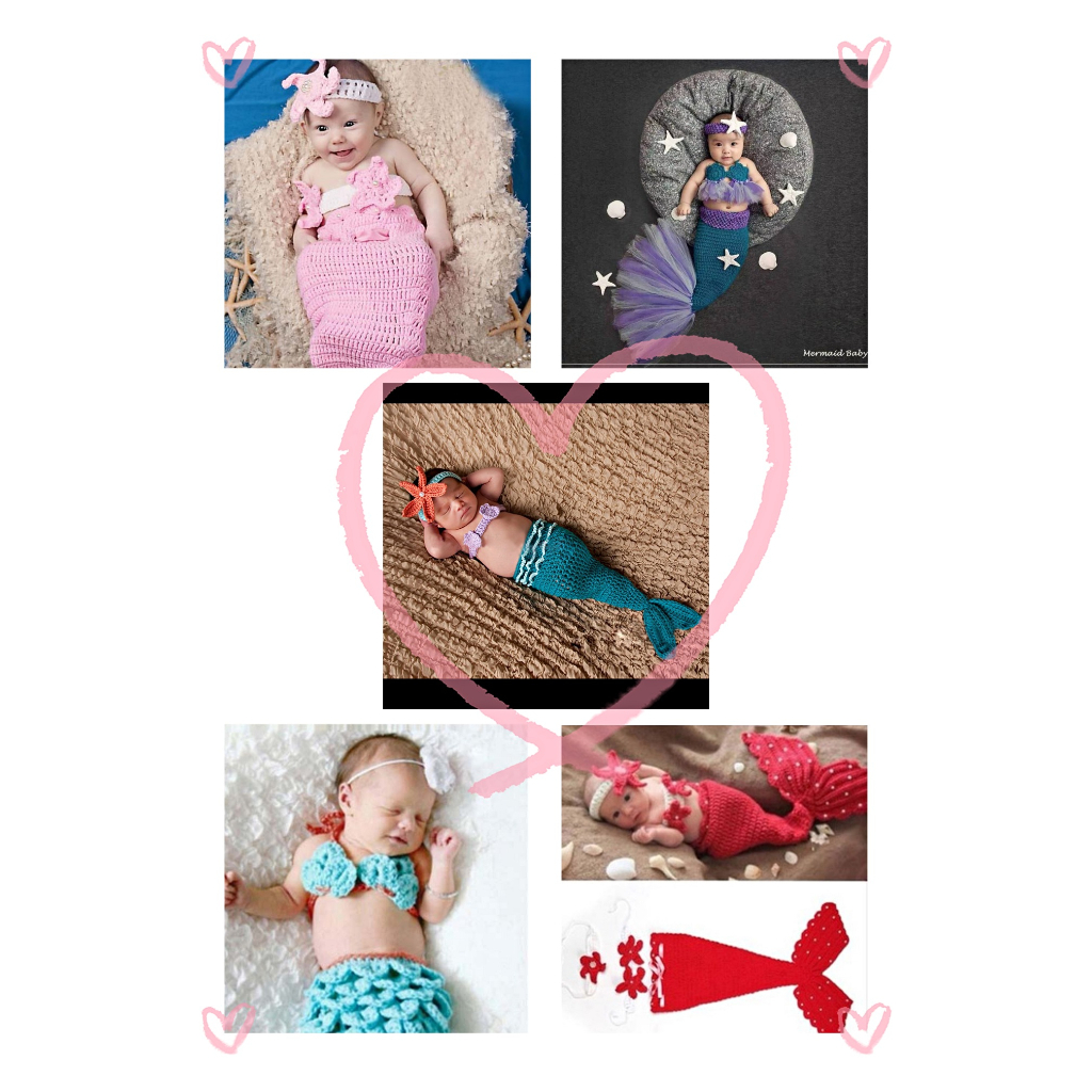 Mermaid set Theme for NewBorn Baby Photography | Shopee Malaysia