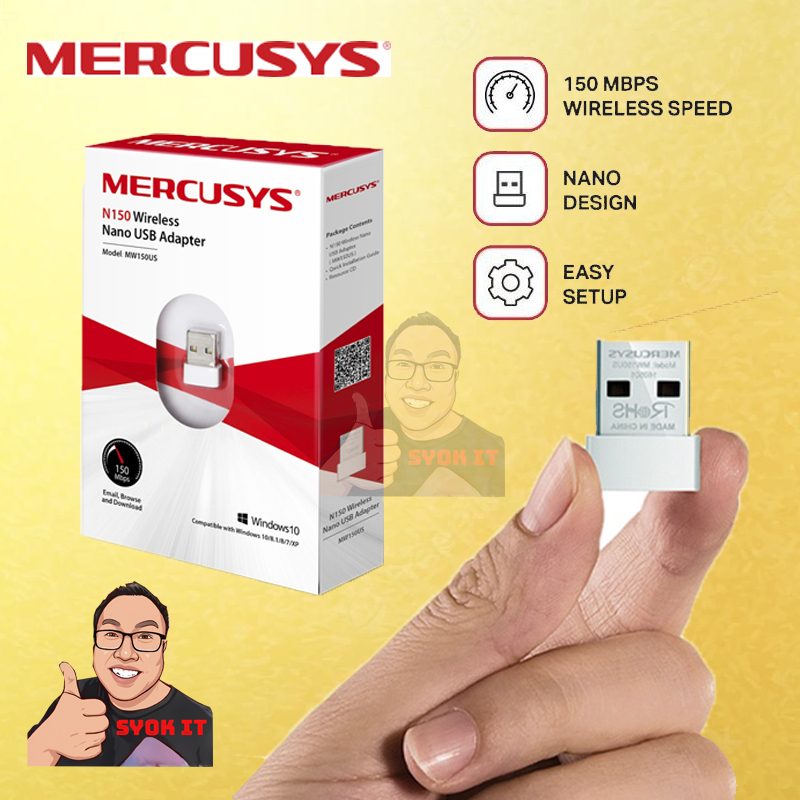 Mercusys 150Mbps Nano Mini USB Wireless Wifi Adapter For Laptop ...