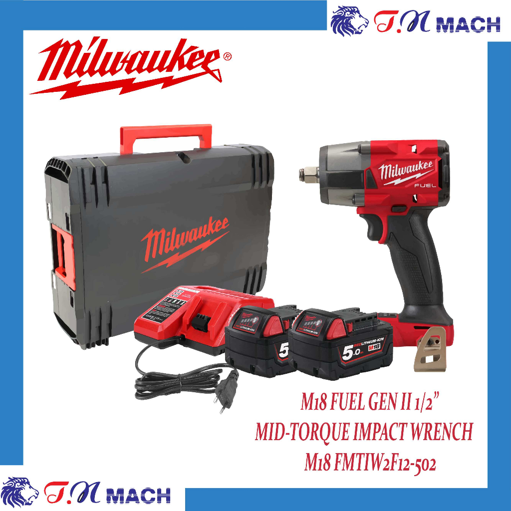 MILWAUKEE M18 FUEL GEN II 1/2" MID-TORQUE IMPACT WRENCH M18 FMTIW2F12 ...
