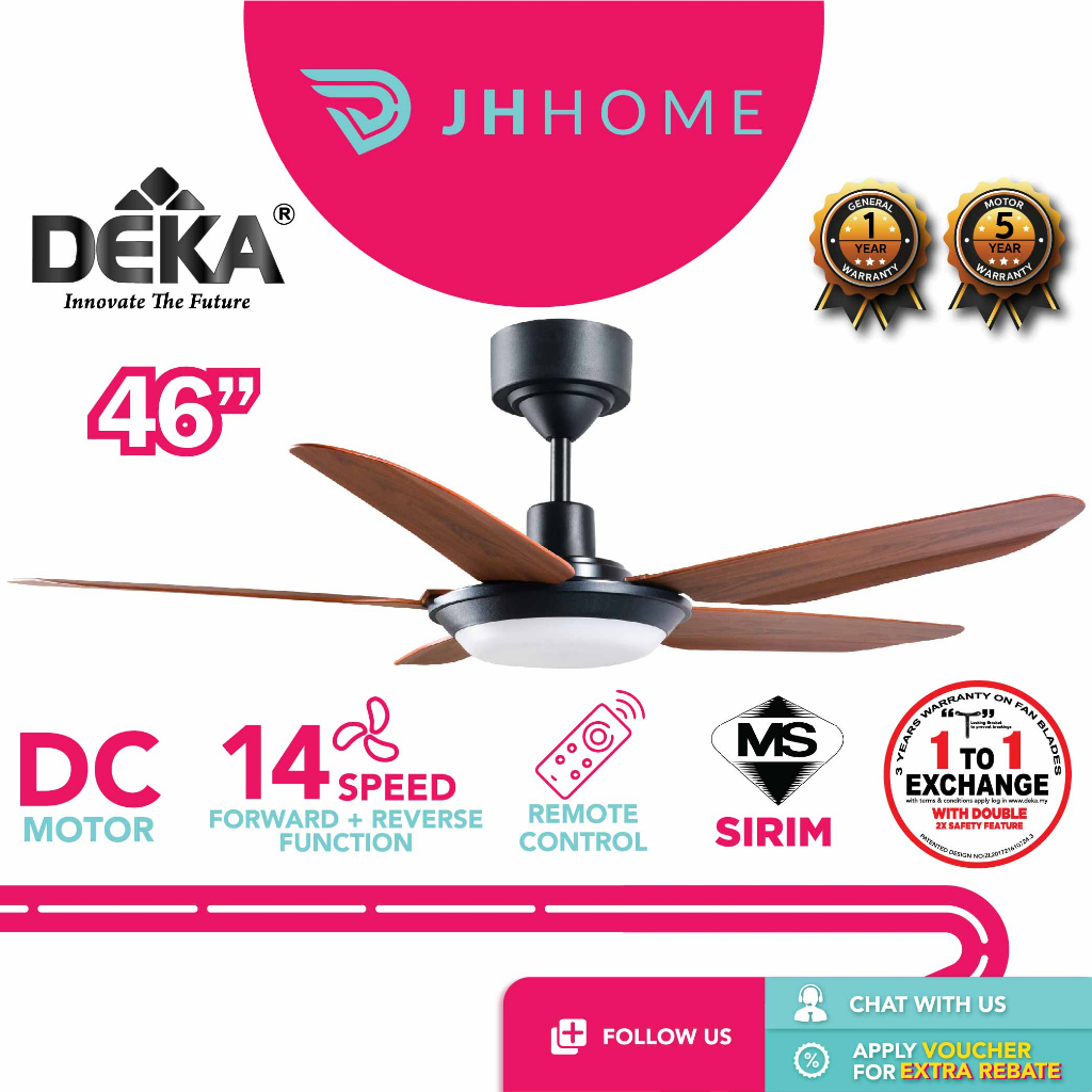 Deka Kronos 46" DC Motor 5 Blades Ceiling Fan F5DC BABY | F5DC BABY L ...