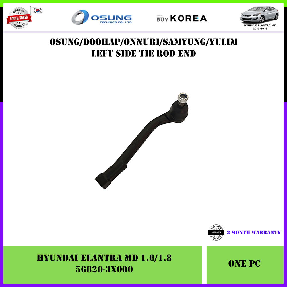 Hyundai Elantra MD 1.6/1.8 Tie Rod End 1pc (Left Passenger 56820-3X000 ...