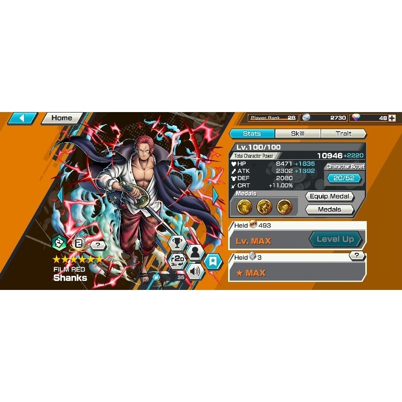 One Piece Bounty Rush: 2 EXTREME Shanks Max + Luffy 69 + BF Max ...