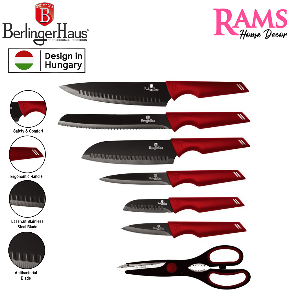 Berlingerhaus 7 Pcs High Quality Knife Set / Chef's Knife / Santoku ...