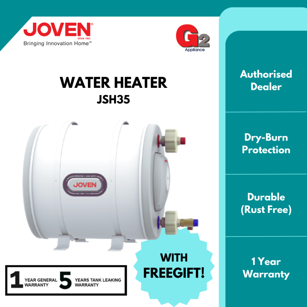 JOVEN JSH-35 35L HORIZONTAL STORAGE WATER HEATER- ORIGINAL JOVEN WARRANTY MALAYSIA | Shopee Malaysia