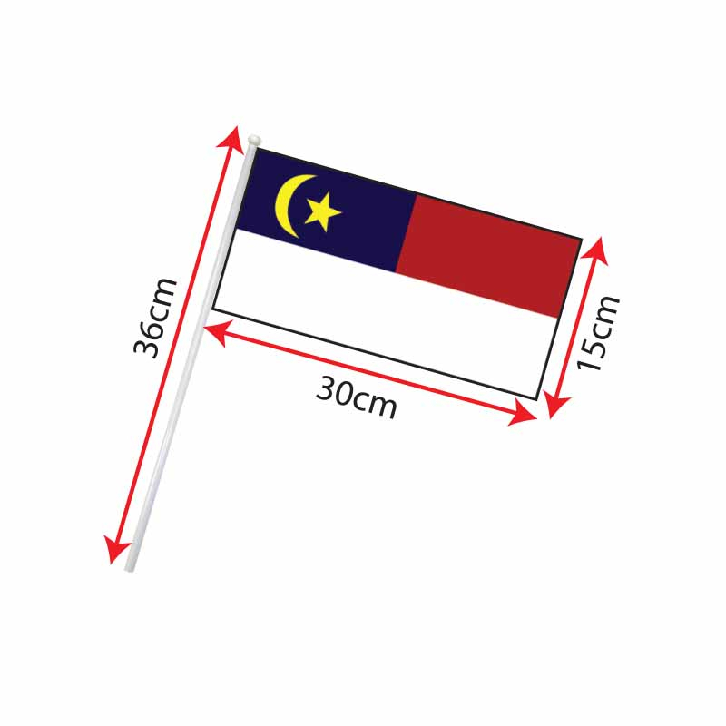 5PCS Melaka Hand Hold Flag, Bendera Tangan Negeri Melaka 15x30cm ...