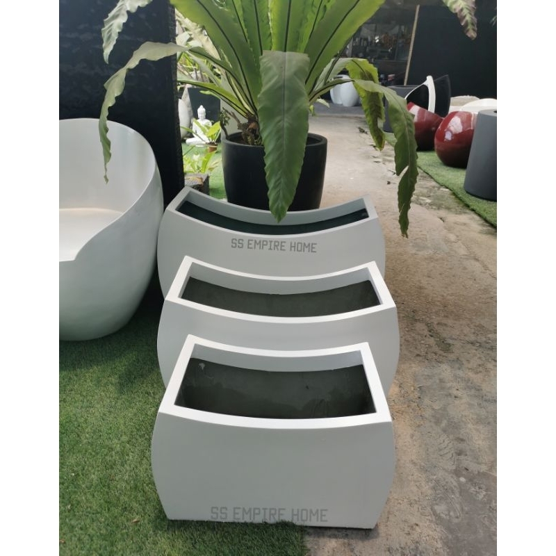 REX FP30 Fiberglass Matte Flower Pot Pasu Bunga Garden Taman Plant ...