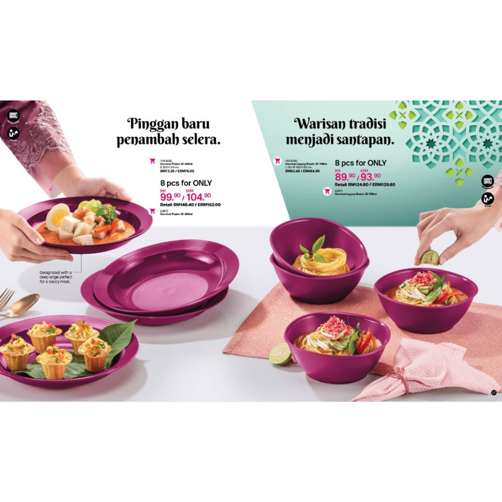 Tupperware Gourmet Plates (4pcs / 8pcs) 550ml | Shopee Malaysia