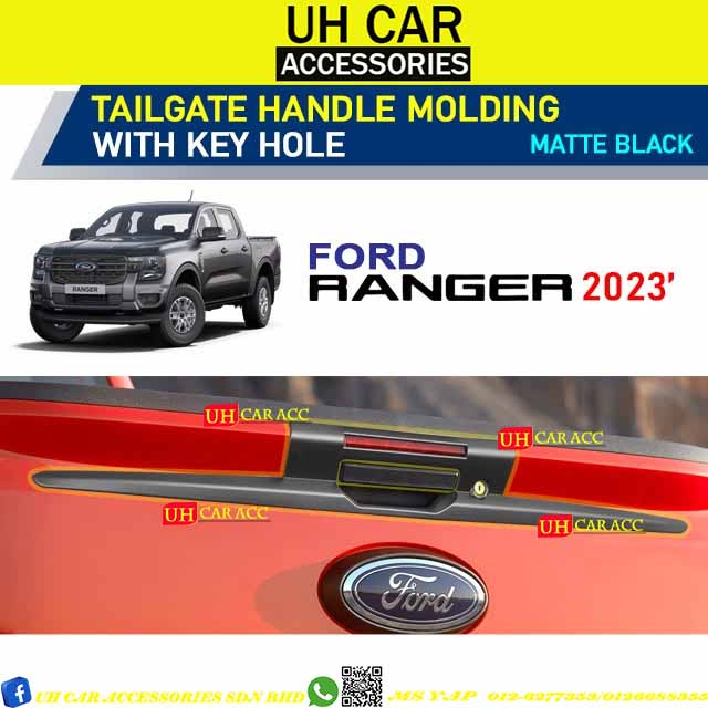 FORD RANGER T9 2022 XLT XLT+ WILDTRAK TAILGATE HANDLE COVER | Shopee ...