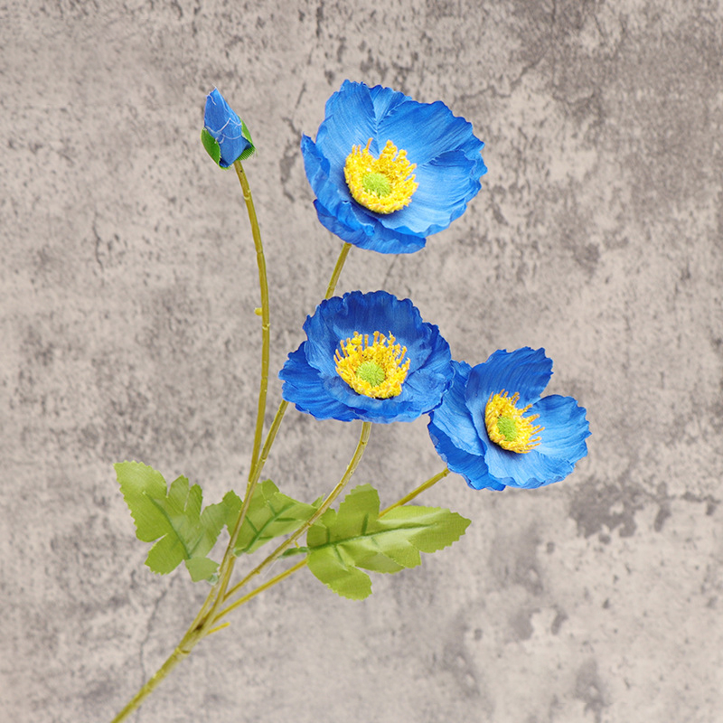 Artificial Flowers Simulation Poppies Gorgeous Silk Artificial Papaver ...