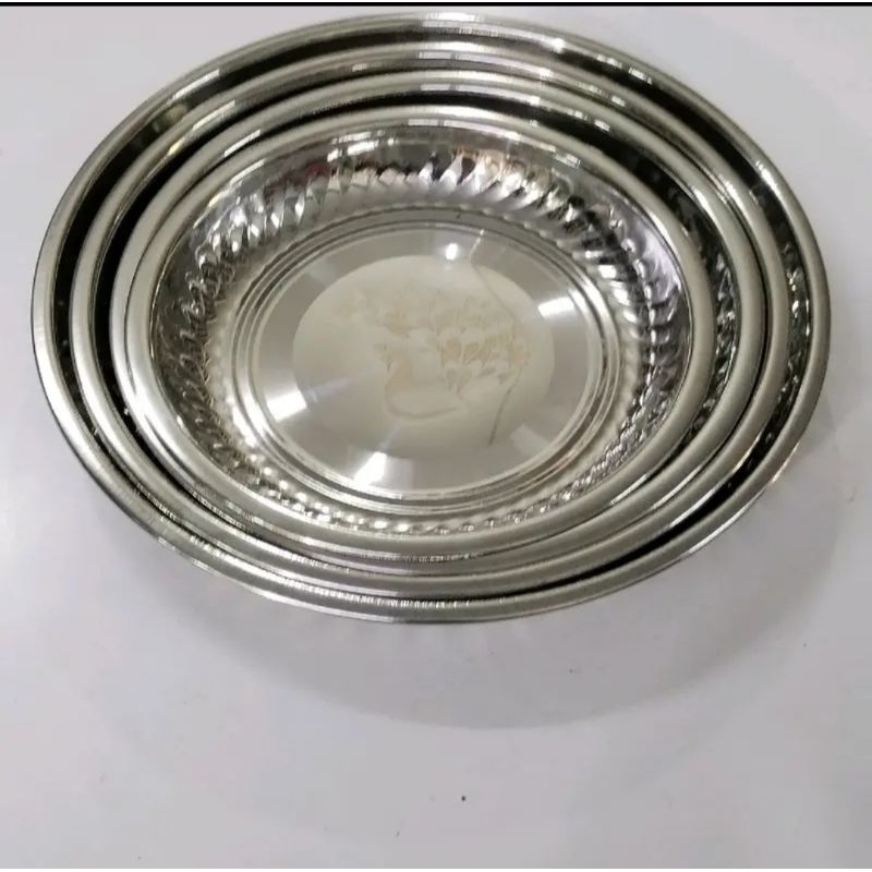 PLATES / TRAYS LASER PRINT PEACOCK DESIGN 4 PCS SET | Shopee Malaysia