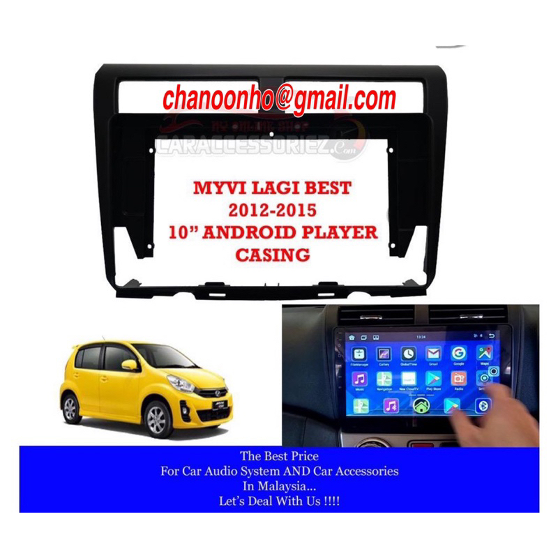 Myvi Lagi Best 2012-2015 10" Android Double Din Monitor Player Casing ...