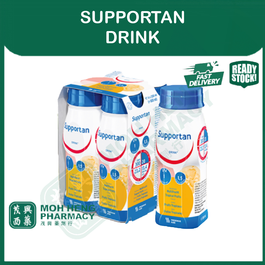 SUPPORTAN DRINK (4 X 200ml)(Tropical Fruit Exp 4/2024, Cappuccino Exp 6 ...