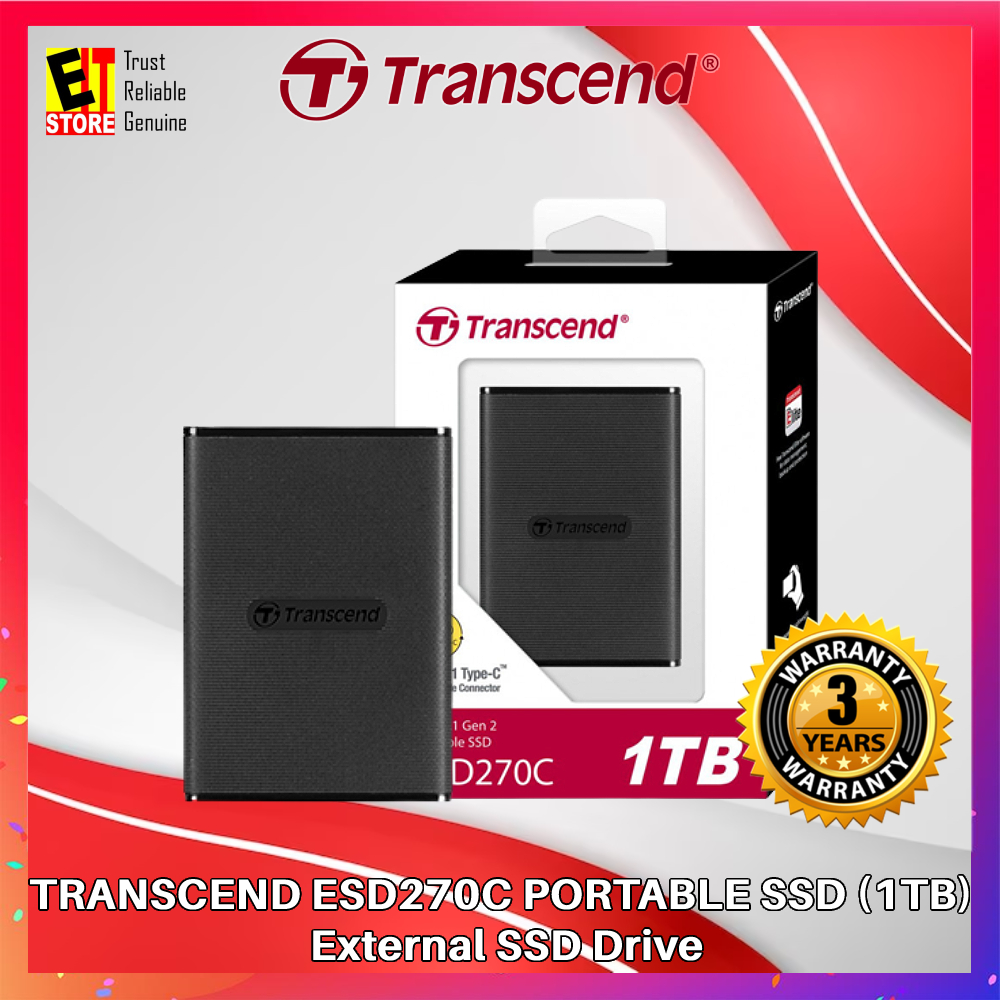 TRANSCEND ESD270C PORTABLE SSD (500GB/ 1TB / 2TB) External SSD drive 3 ...